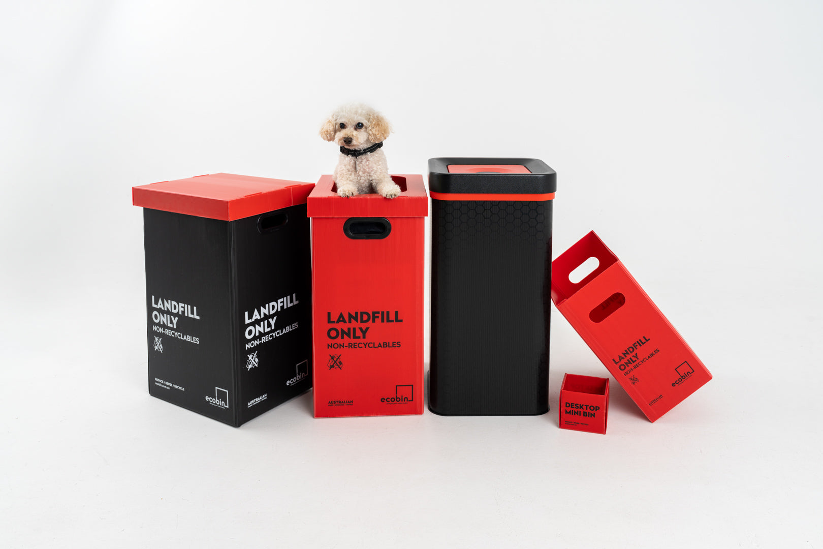 Buy Red Recycling Bins | Landfill Waste Bins Online | Ecobin Australia