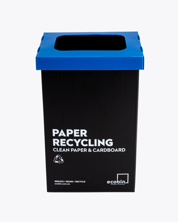 Paper & Cardboard Recycling Bin 60L | Black Range | Ecobin Australia