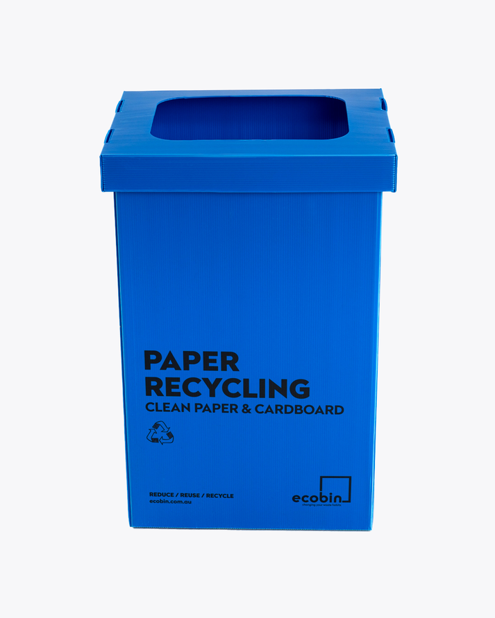 Paper & Cardboard Recycling Bin | 60L Blue Ecobin | Ecobin Australia
