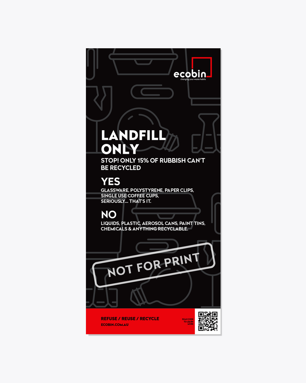 Landfill Educational Poster | List Design | Ecobin Australia