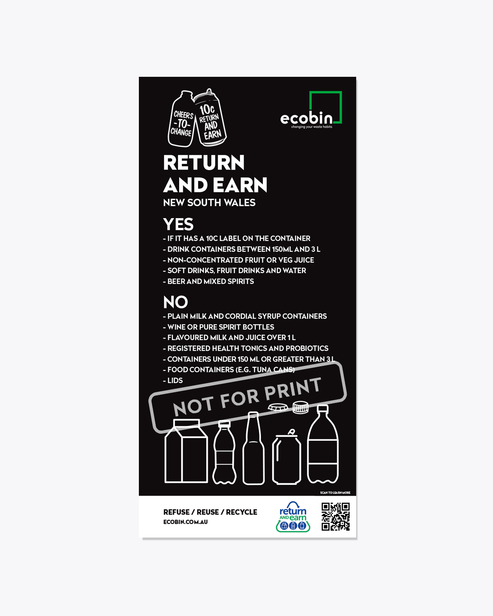 Return and Earn Poster - NSW