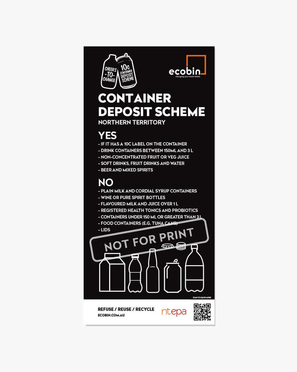 Container Deposit Scheme Poster - NT | Ecobin Australia