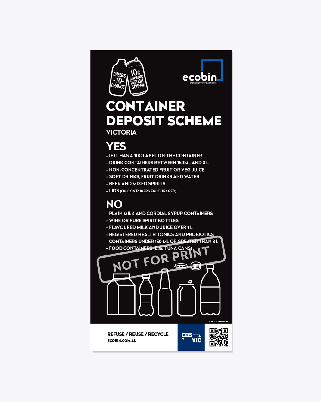 CDS Posters Recycling Bins | Ecobin Australia