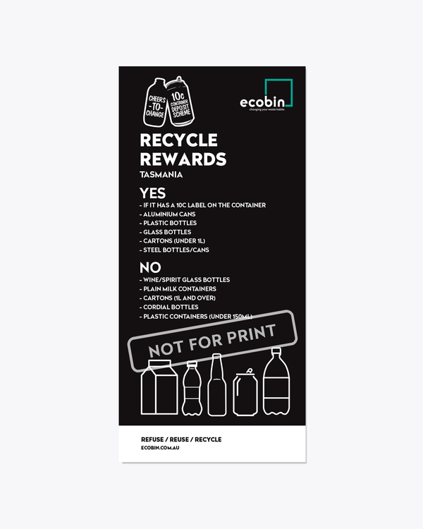 Recycle Rewards Poster - TAS | Ecobin Australia